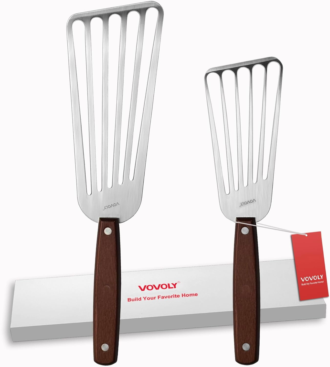 2 Pack Fish Spatula Turner, Stainless Steel Slotted Spatulas for ...