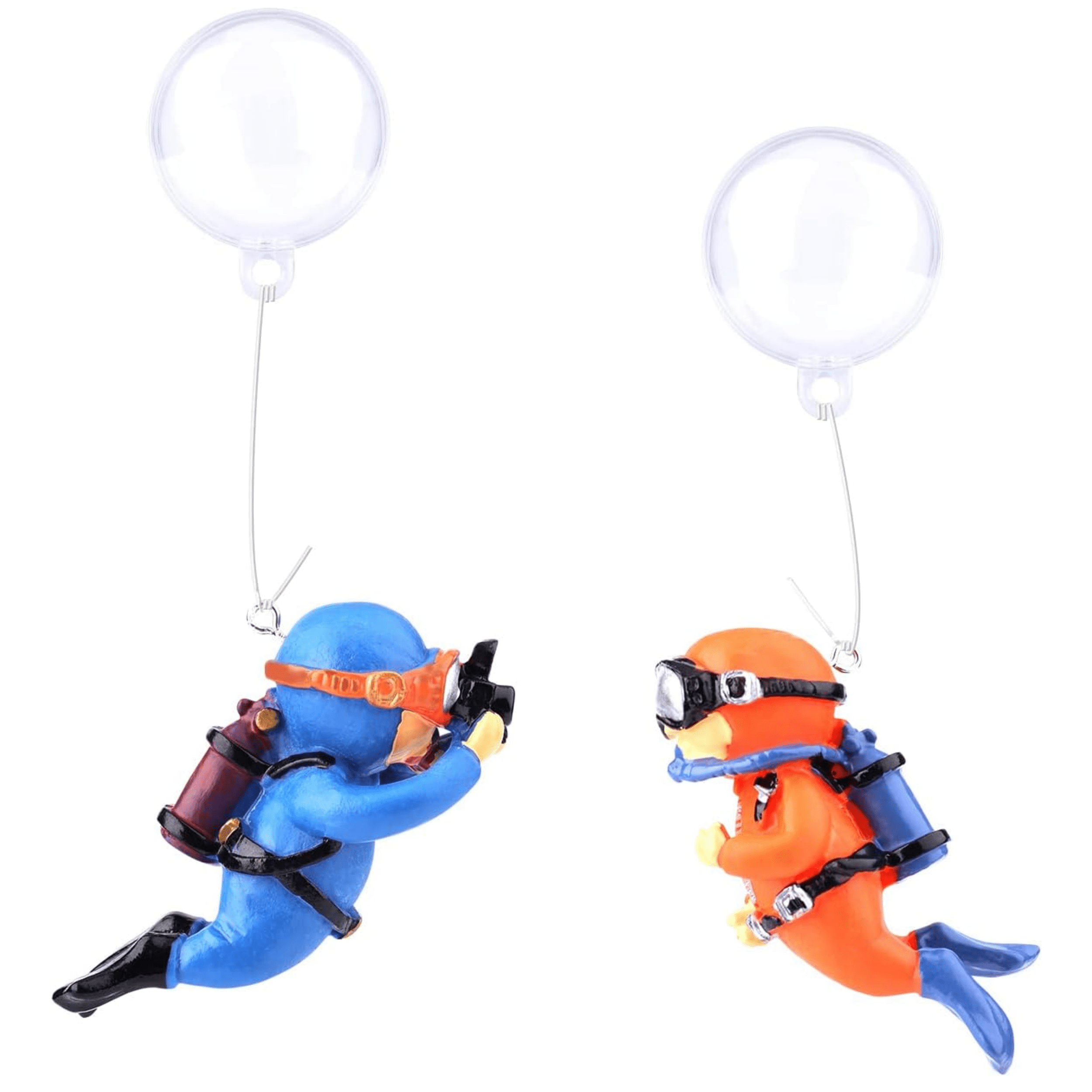 2 Pack Fish Tank Decorations, Cute Little Diver Ornament Floating ...