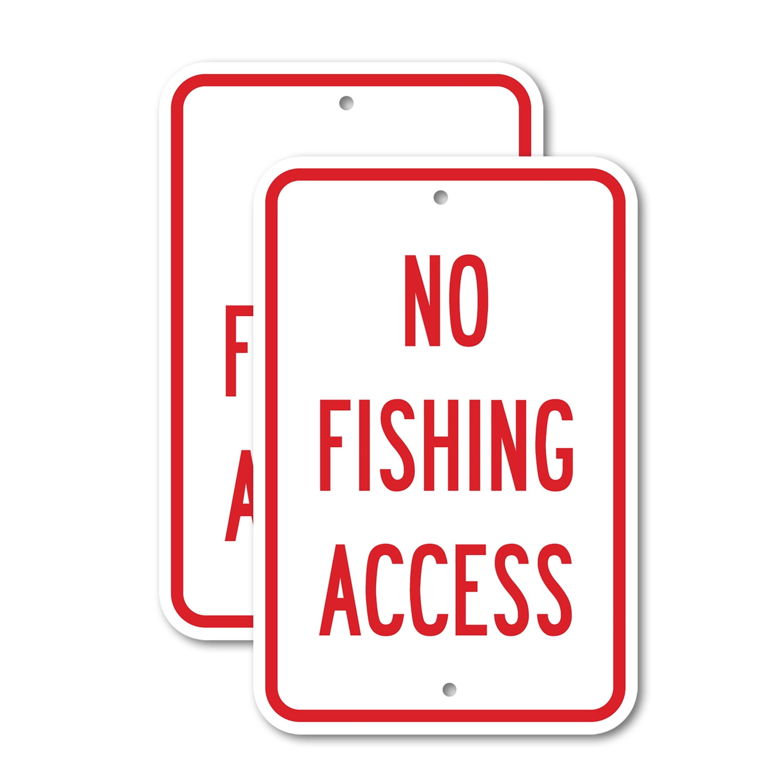 (2 Pack) No Fishing Access | 12" X 18" Heavy-Gauge Aluminum Sign | Rust ...