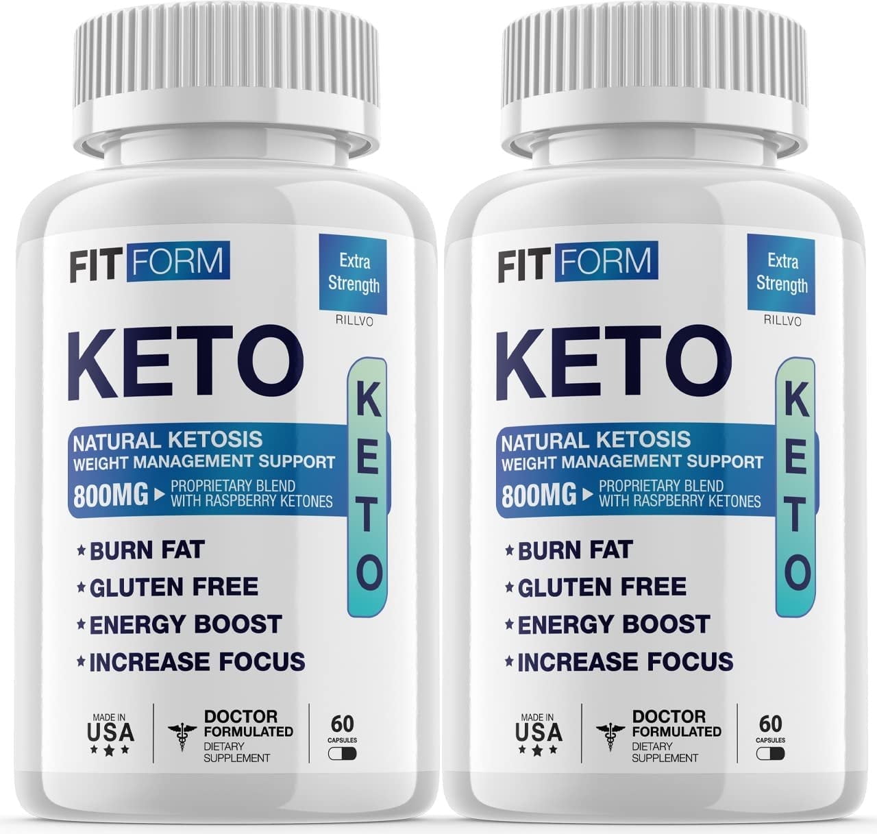 2 Pack Fit Form Keto Pills Advanced Ketogenic Formula 120 Capsules ...