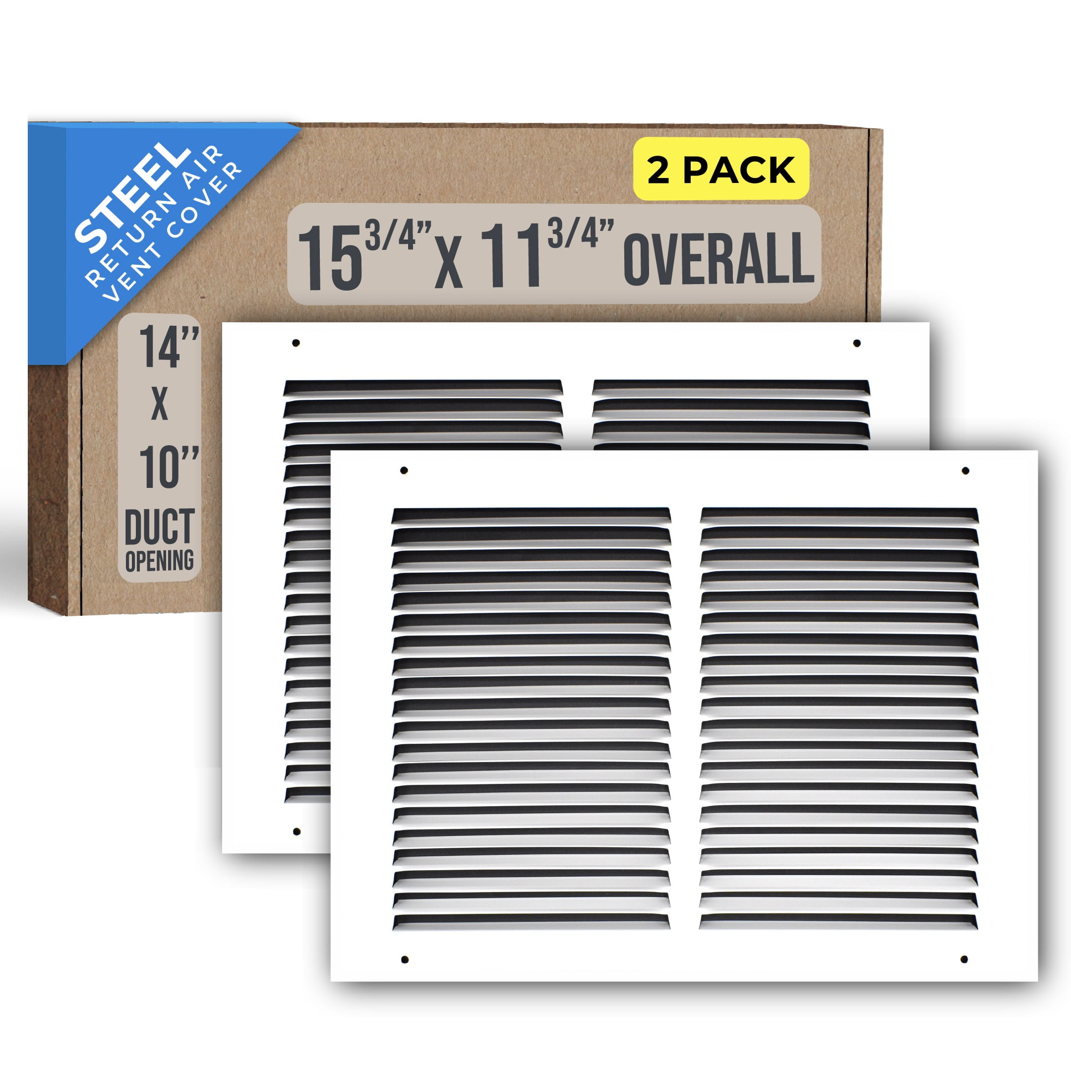 [2 Pack] Fits 12x8 Duct Opening | Steel Return Air Grille by Handua ...