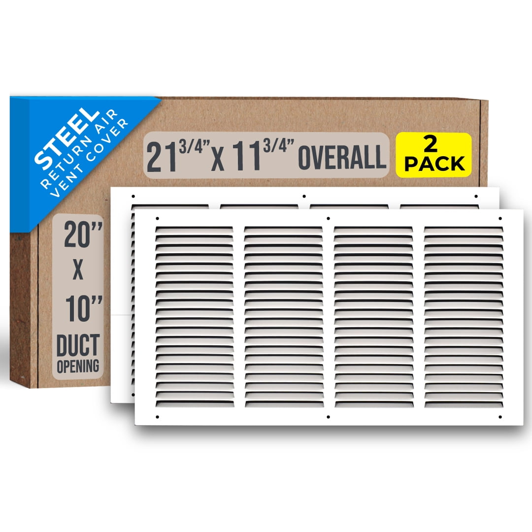 [2 Pack] Fits 20x10 Duct Opening | Steel Return Air Grille by Handua ...