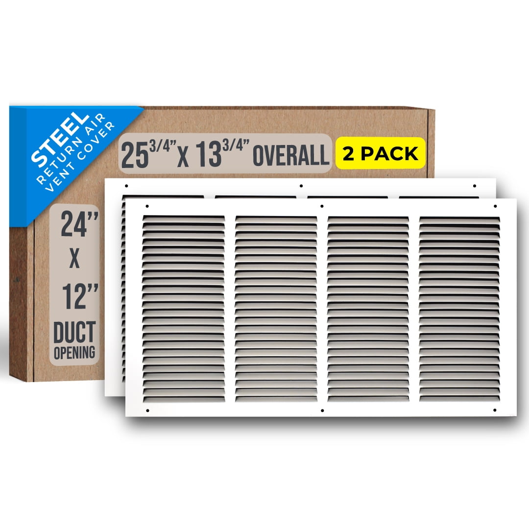 [2 Pack] Fits 24x12 Duct Opening | Steel Return Air Grille by Handua ...