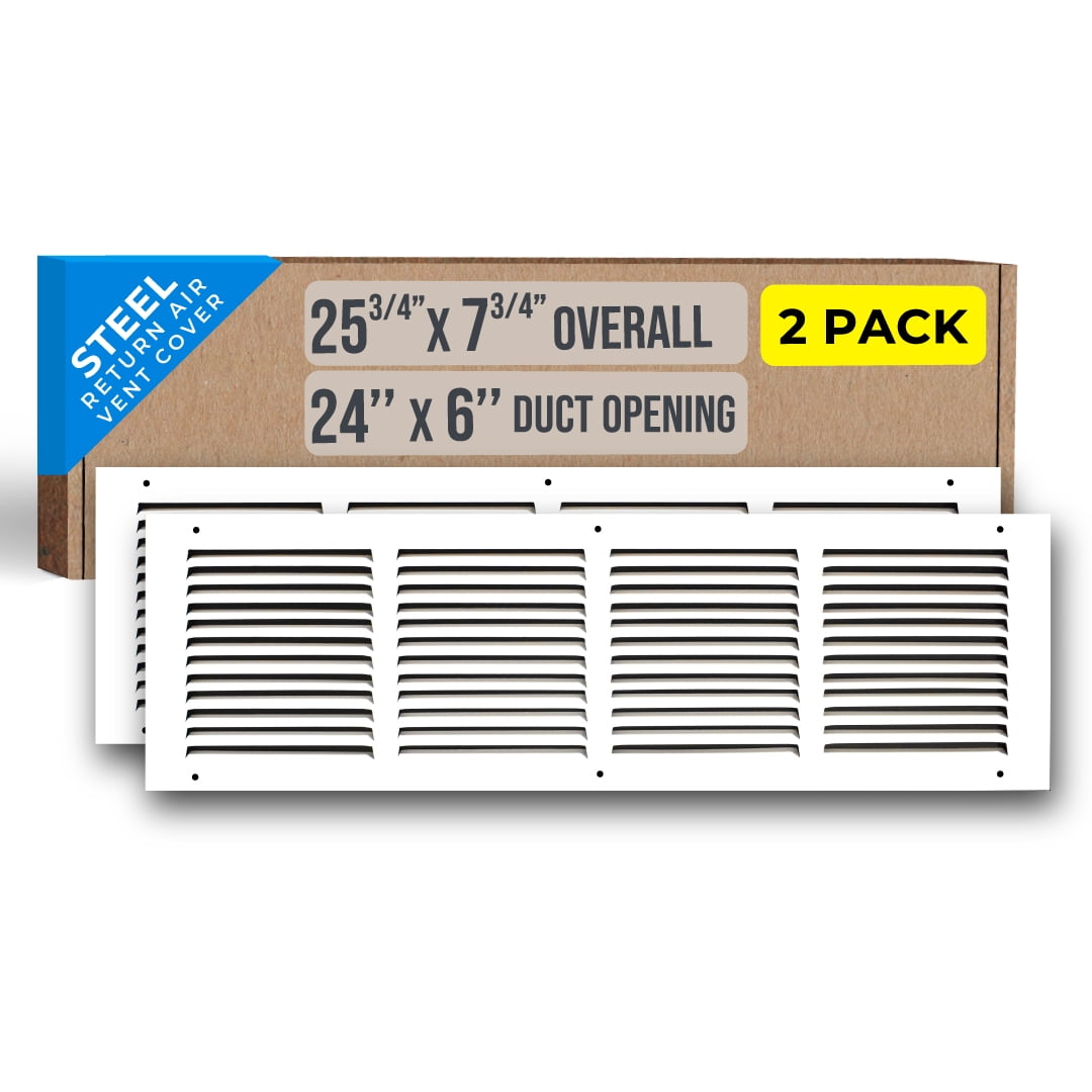 [2 Pack] Fits 24x6 Duct Opening | Steel Return Air Grille by Handua ...