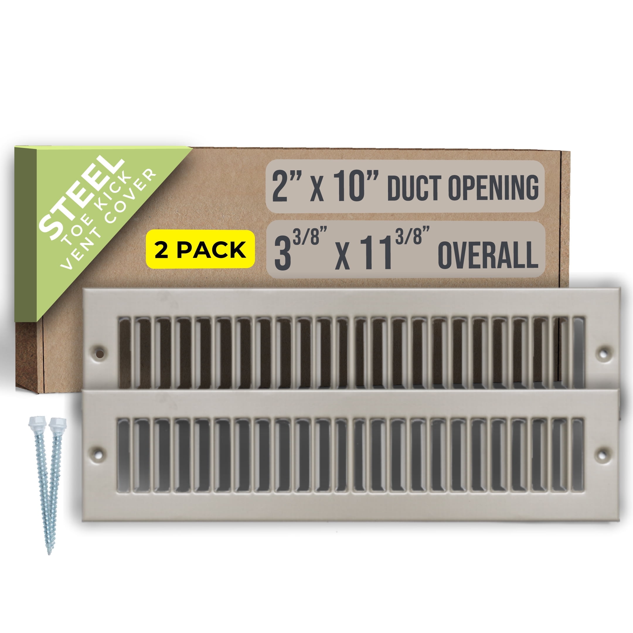[2 Pack] Fits 2x10 Duct Opening | Toe Kick Vent Cover by Handua ...