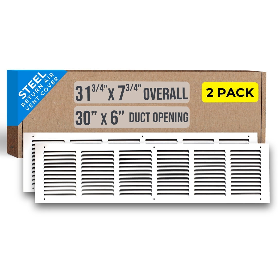 [2 Pack] Fits 30x6 Duct Opening | Steel Return Air Grille by Handua ...