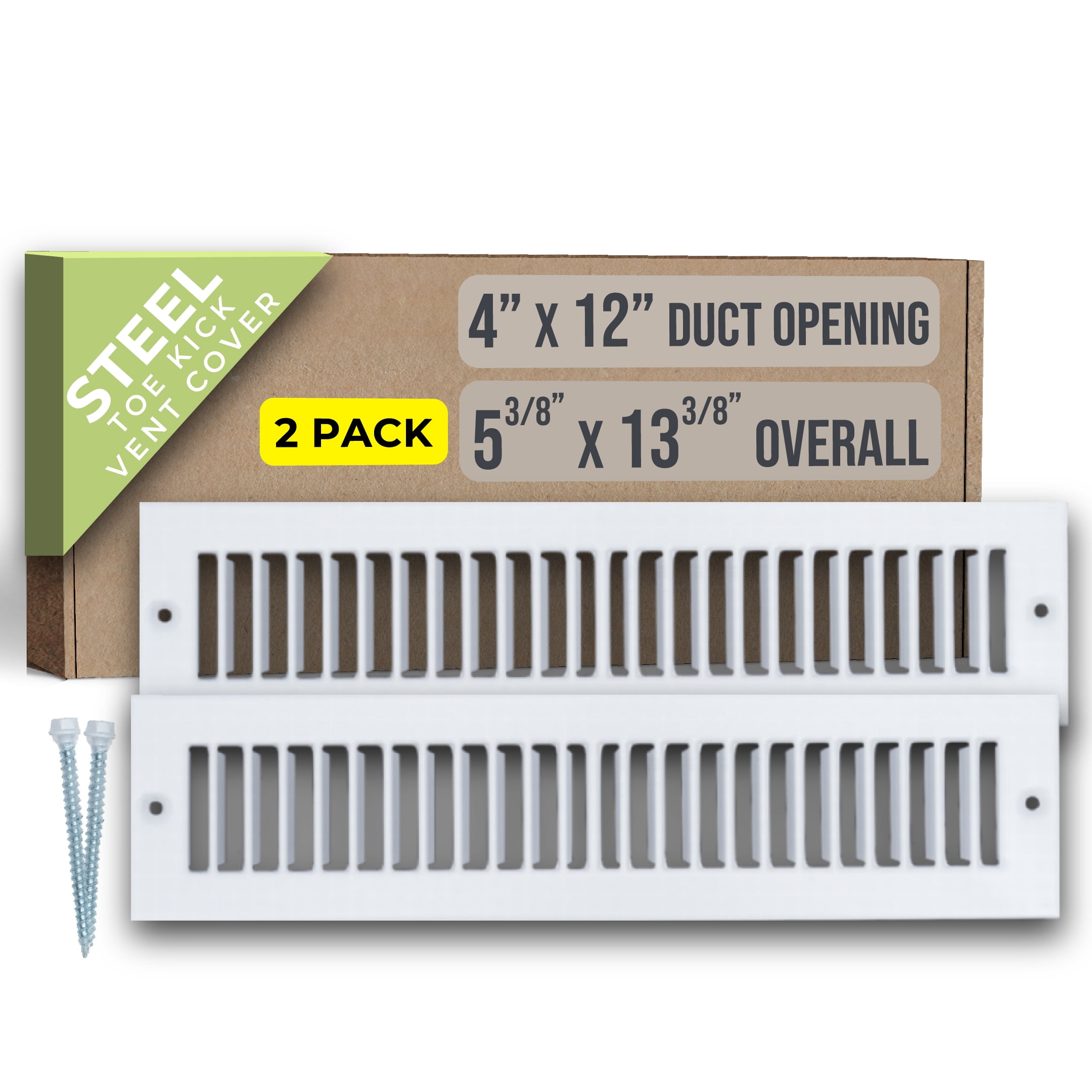 [2 Pack] Fits 4x12 Duct Opening | Toe Kick Vent Cover by Handua ...