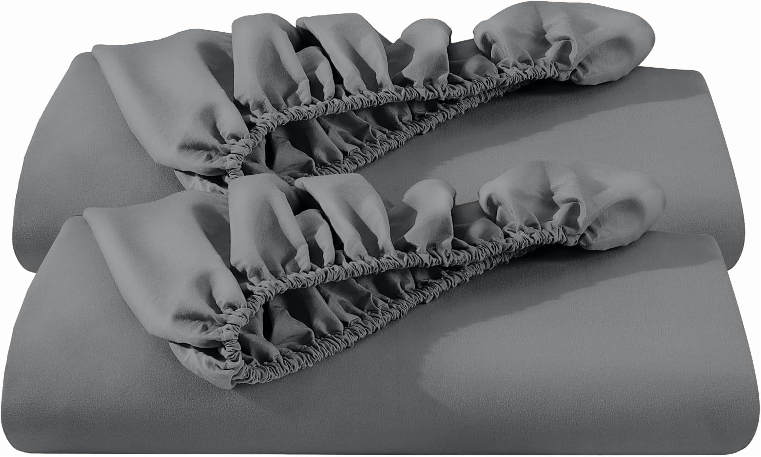 2-Pack Fitted Bottom Sheets Queen - Premium 1800 Ultra-Soft Wrinkle ...