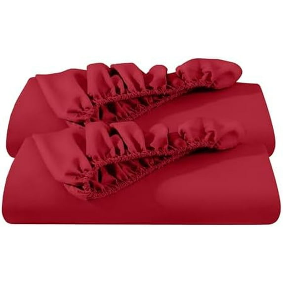 2-Pack Fitted Bottom Sheets Queen - Premium 1800 Ultra-Soft Wrinkle ...