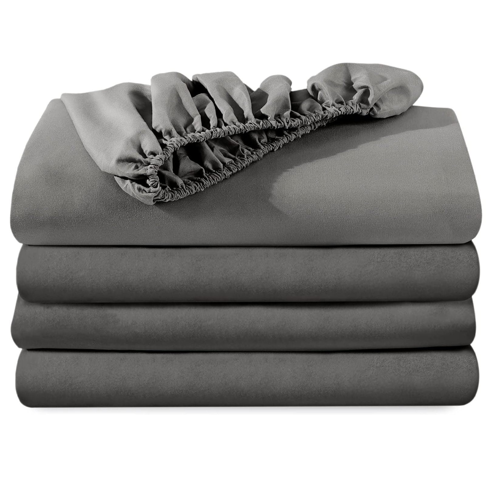2-Pack Fitted Bottom Sheets Split King - Premium 1800 Ultra-Soft ...