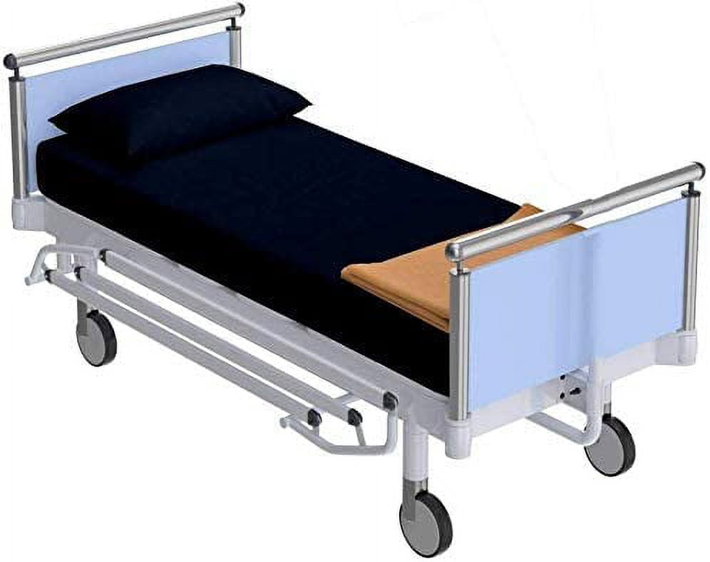 2 Pack Fitted Hospital Bed Sheets- 100% Cotton 12" Deep Pocket Fitted ...