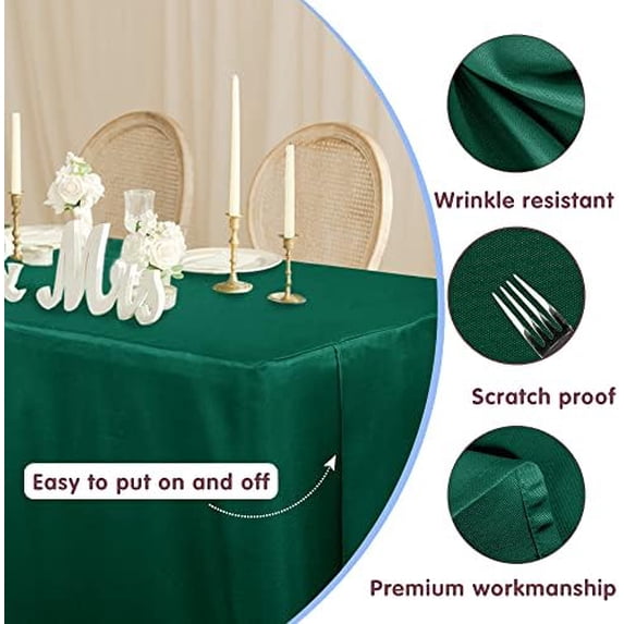 2 Pack Fitted Table Clothes - 48 x 24 Inch - Green Rectangle ...