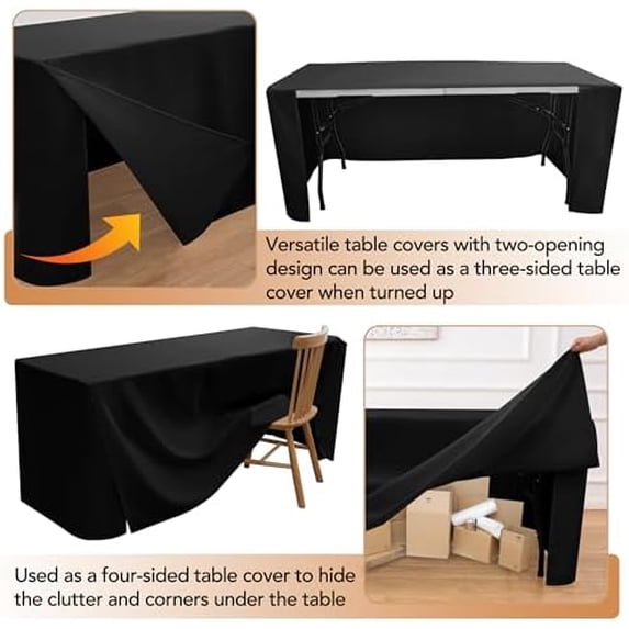 2 Pack Fitted Table Clothes - 48 x 24 Inch - Rectangle Tablecloths for ...