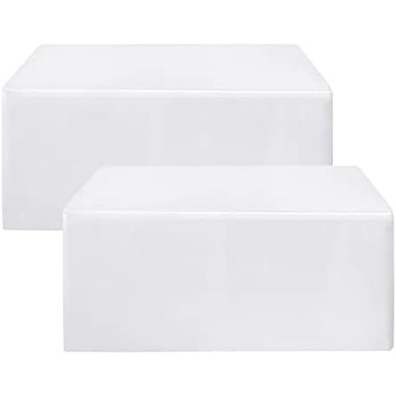 2 Pack Fitted Table Clothes - 48 x 24 Inch - White Rectangle ...