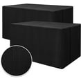 2 Pack Fitted Table Covers Rectangle - 48 x 24 Inch - Black Linen ...