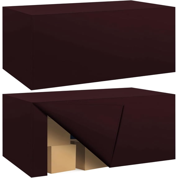 2 Pack Fitted Tablecloth for 8 Foot Rectangle 96 x 30 Inch Eggplant ...