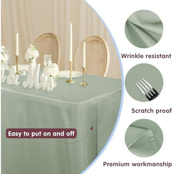 2 Pack Fitted Tableclothes - 48 x 24 Inch - Rectangle Tablecloths for 4 ...