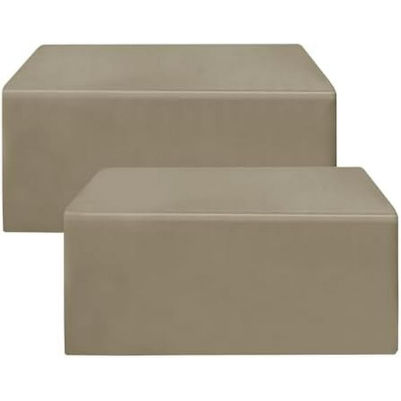 2 Pack Fitted Tableclothes - 48 x 24 Inch - Taupe Rectangle Tablecloths ...