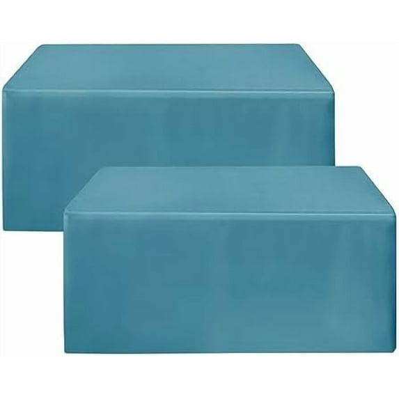 2 Pack Fitted Tableclothes - 48 x 24 Inch - Teal Rectangle Tablecloths ...