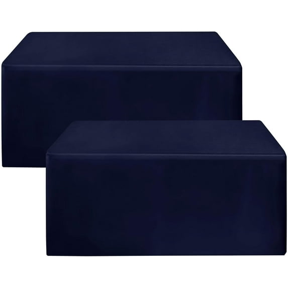 2 Pack Fitted Tablecloths - 48 x 24 Inch Navy Rectangle Table Covers ...