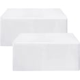 2 Pack Fitted Tablecloths 48 x 30 Inch White Rectangle Polyester Table ...