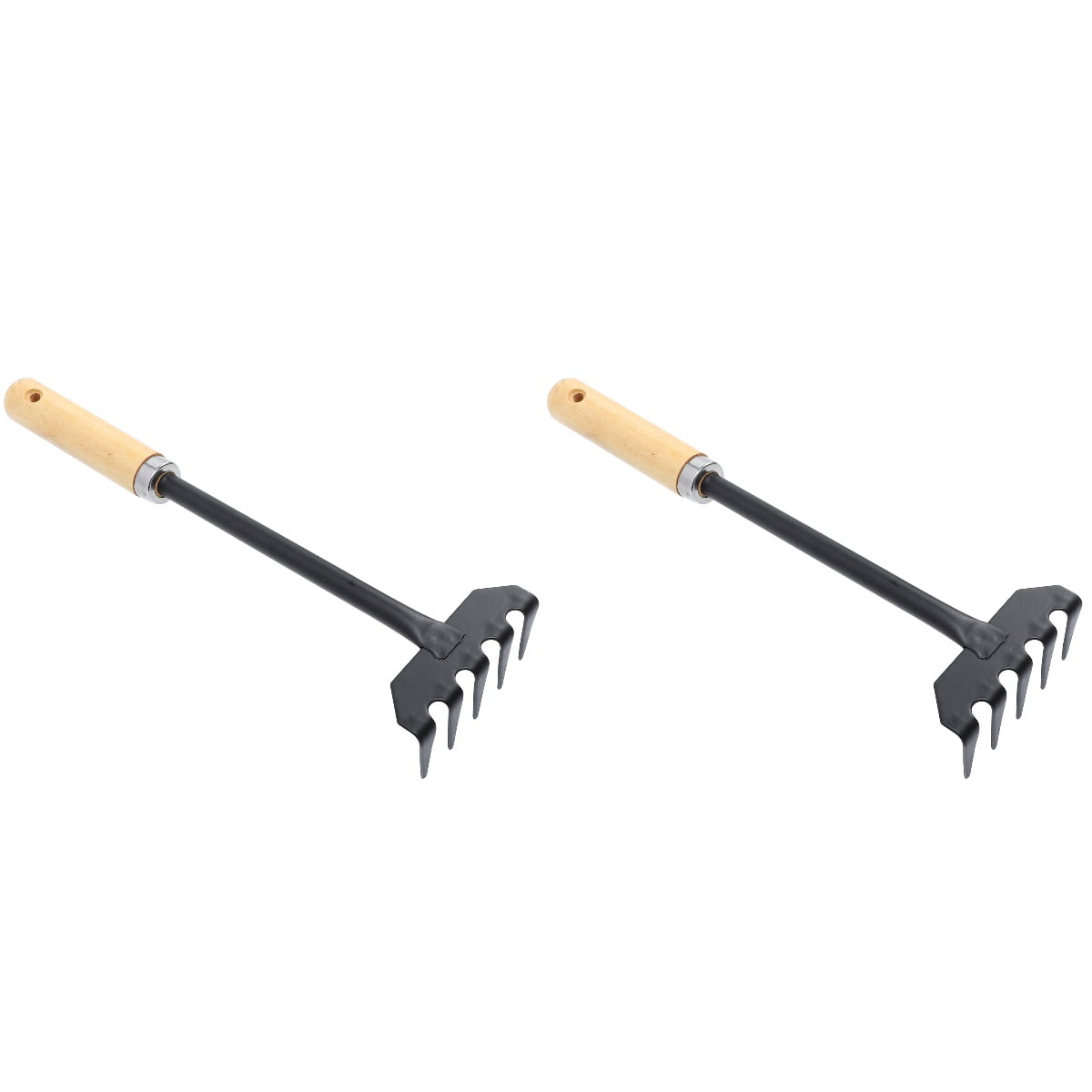 2 Pack Five Tooth Rake Garden Leaves Mini Tools for Kids Child Black ...