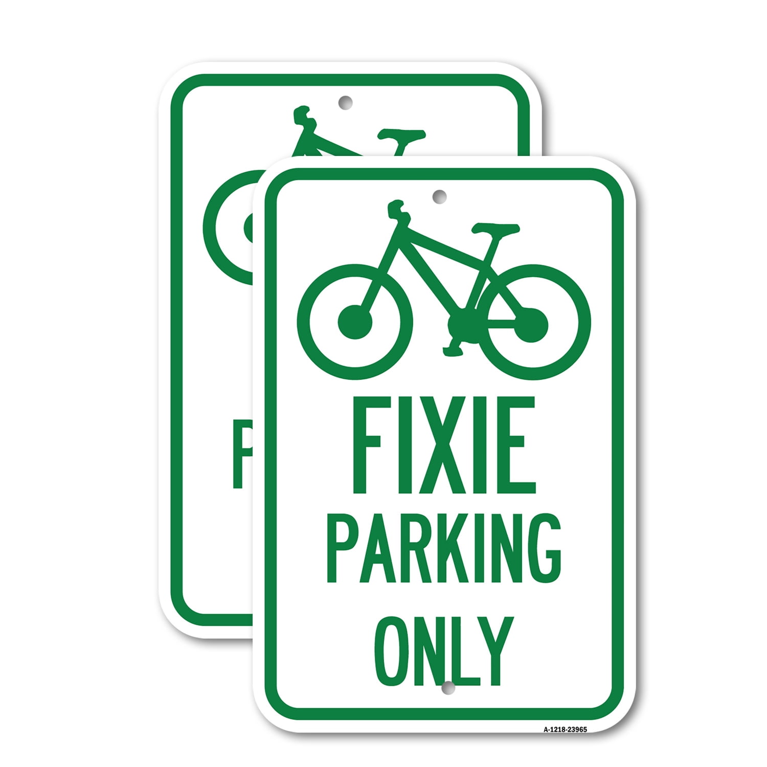 (2 Pack) Fixie Parking Only Sign | 12" X 18" Heavy-Gauge Aluminum Sign ...