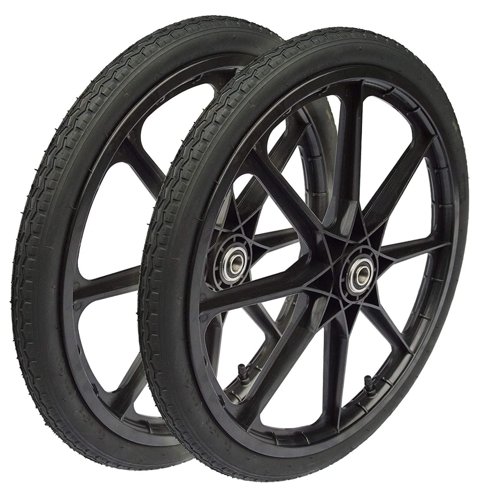 2 Pack Flat Free Replacement Wheels for Lawn and Garden Carts 5/8" Axle ...