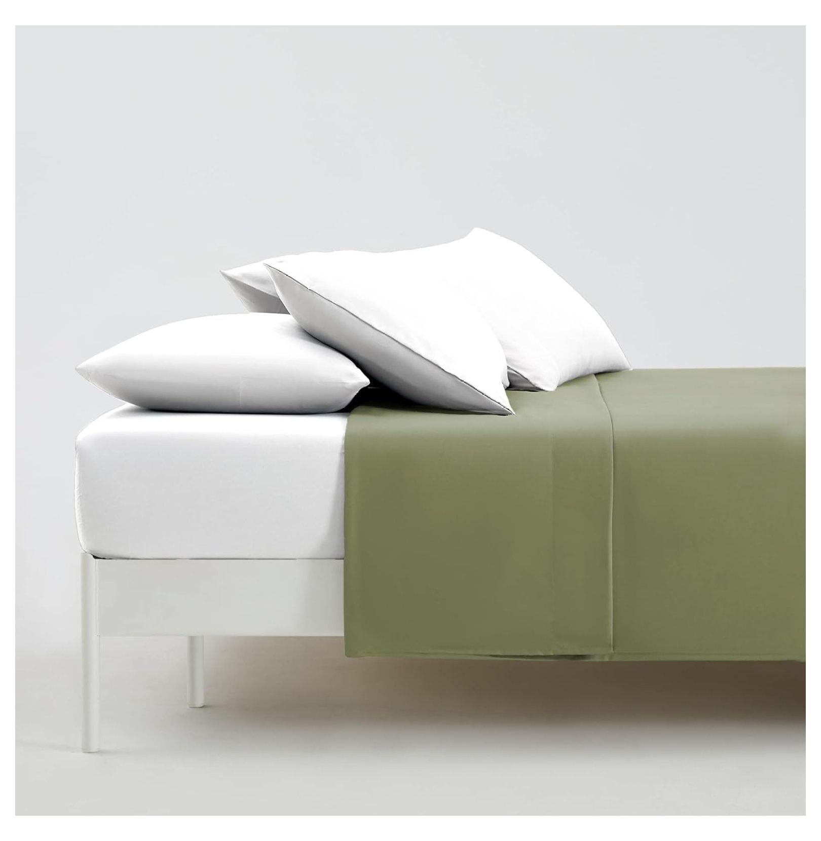 2-Pack Flat Sheets Only, Full Size Premium Sage Green Sheets, 80" x 94 ...