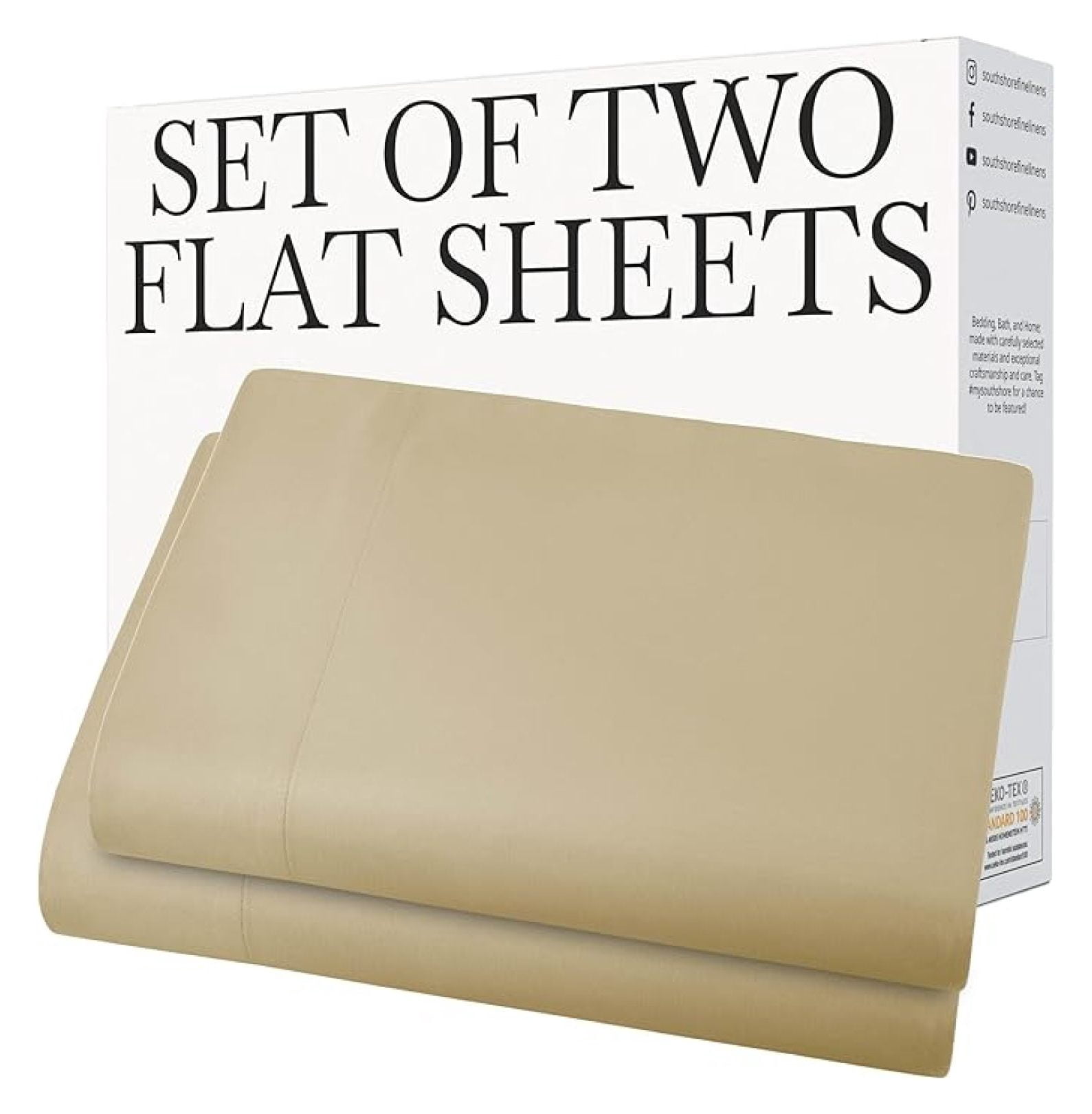 2-Pack Flat Sheets Only, King Size Bed Sheets, 112" x 102" Oversized ...