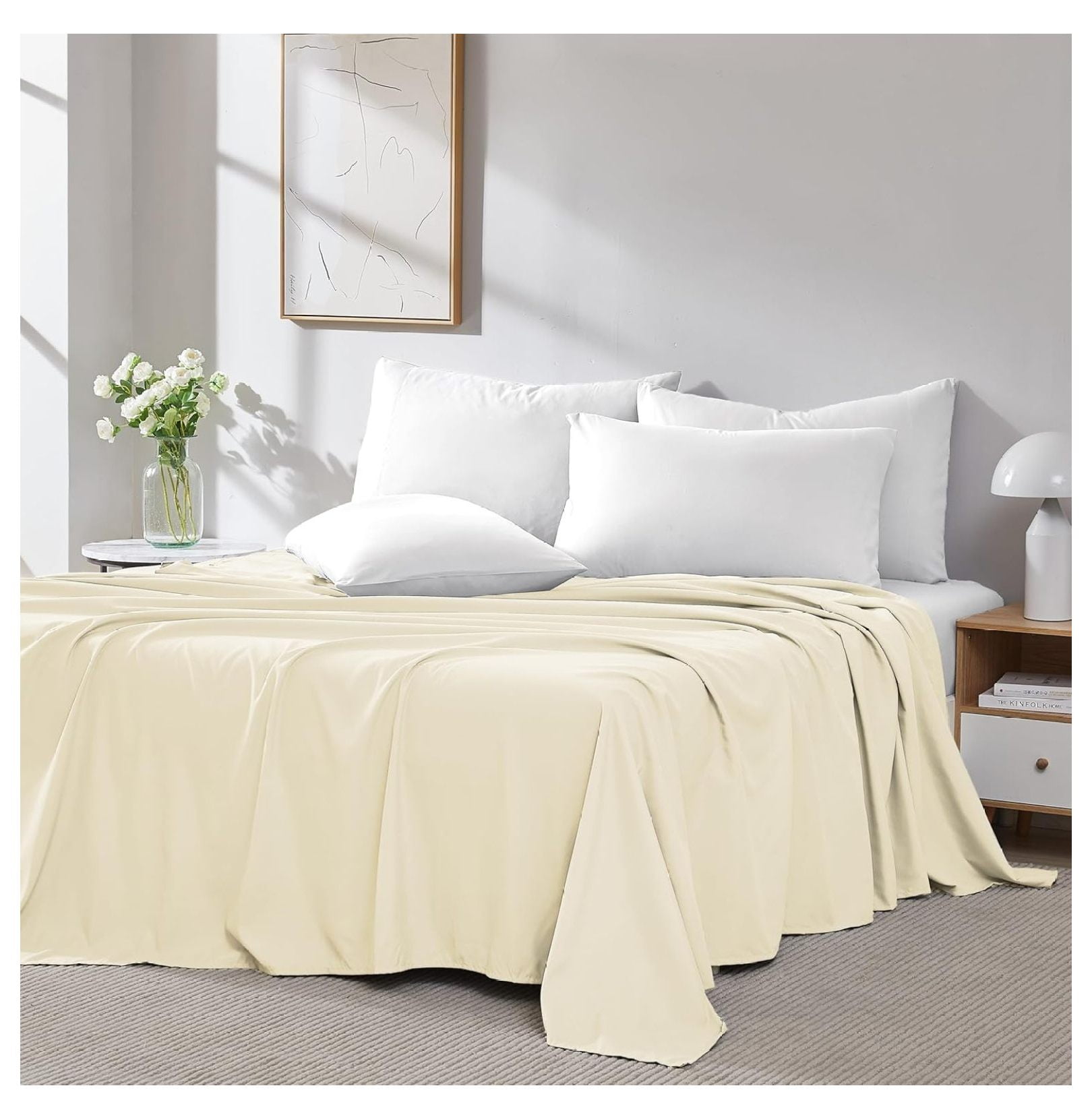 2-Pack Flat Sheets Only, Twin Size Hotel Quality Bed Sheets, 66" x 96 ...