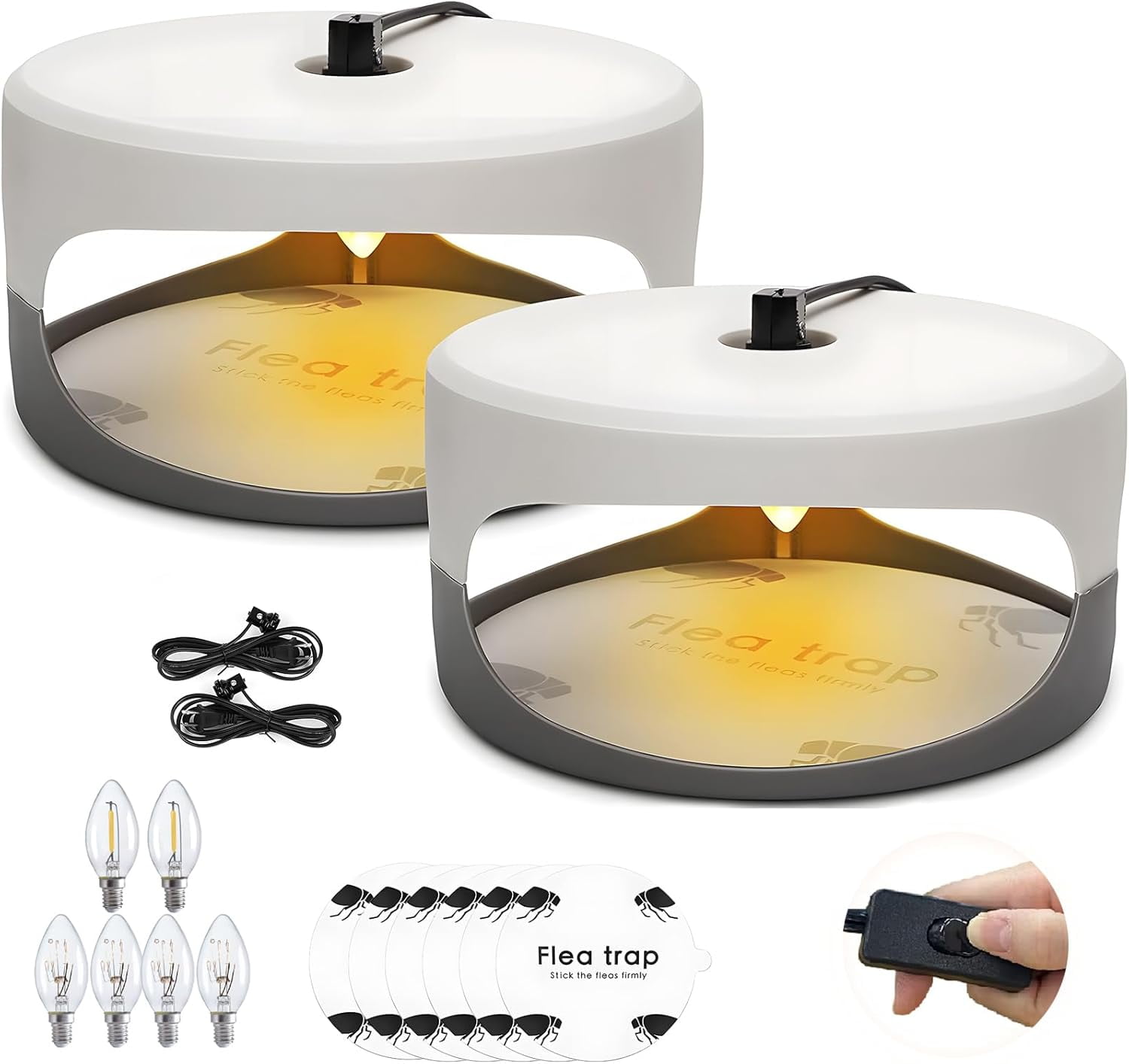 2 Pack Flea Traps for Inside Your Home, Home Flea Killer with 6 Sticky ...
