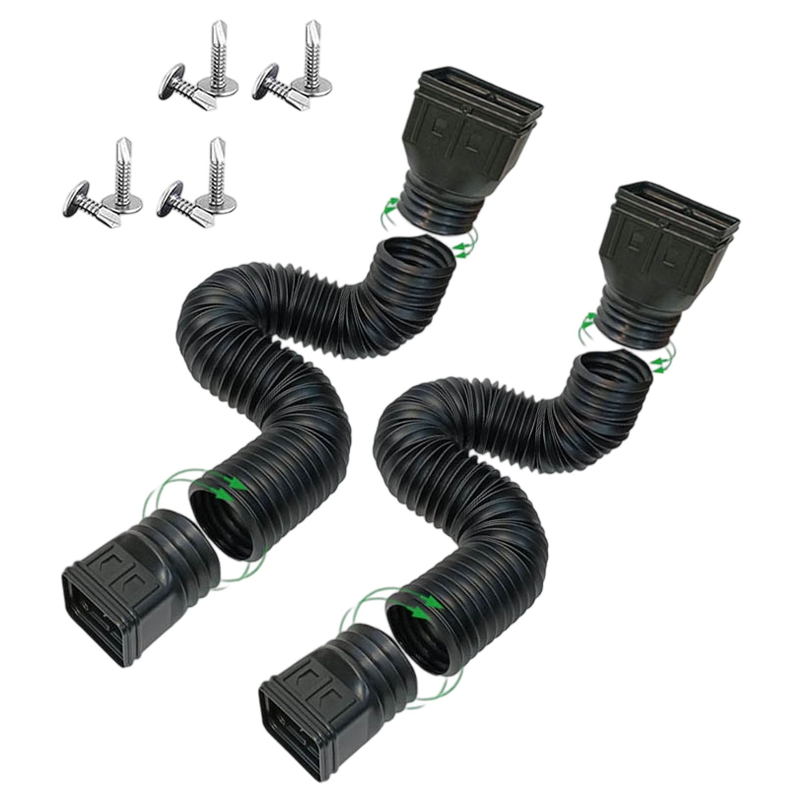 2-Pack Flexible Gutter Downspout Extensions - Adjustable from 21" to 60 ...