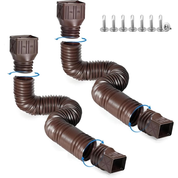 2 Pack Flexible Rain Gutter Downspout Extensions,Drain Downspout ...