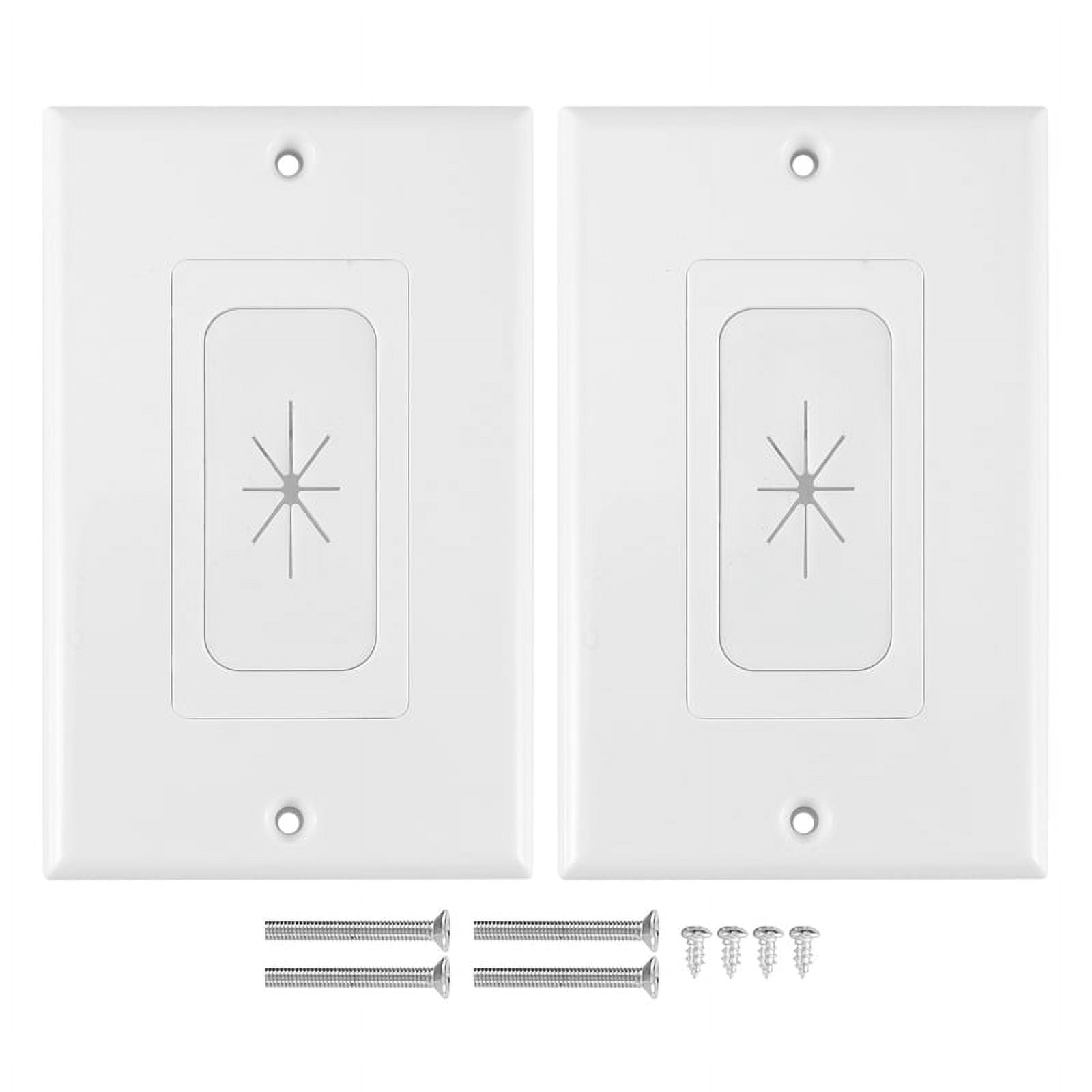 2 Pack Flexible Rubber Wall Grommet Insert with Decorator Plate, 1-Gang ...