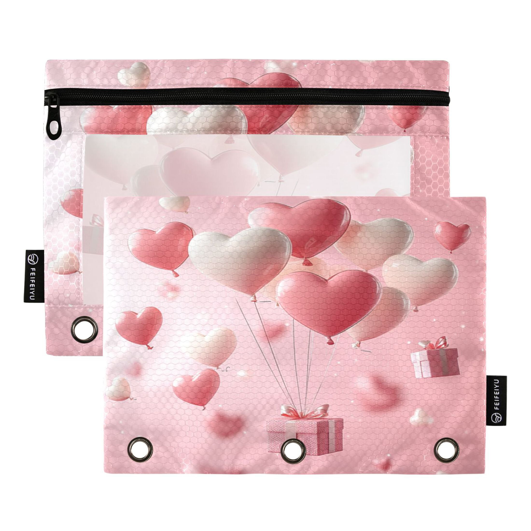 2 Pack Flip Folders with Clear PVC Window Binder Pouches 3-Ring Binder ...