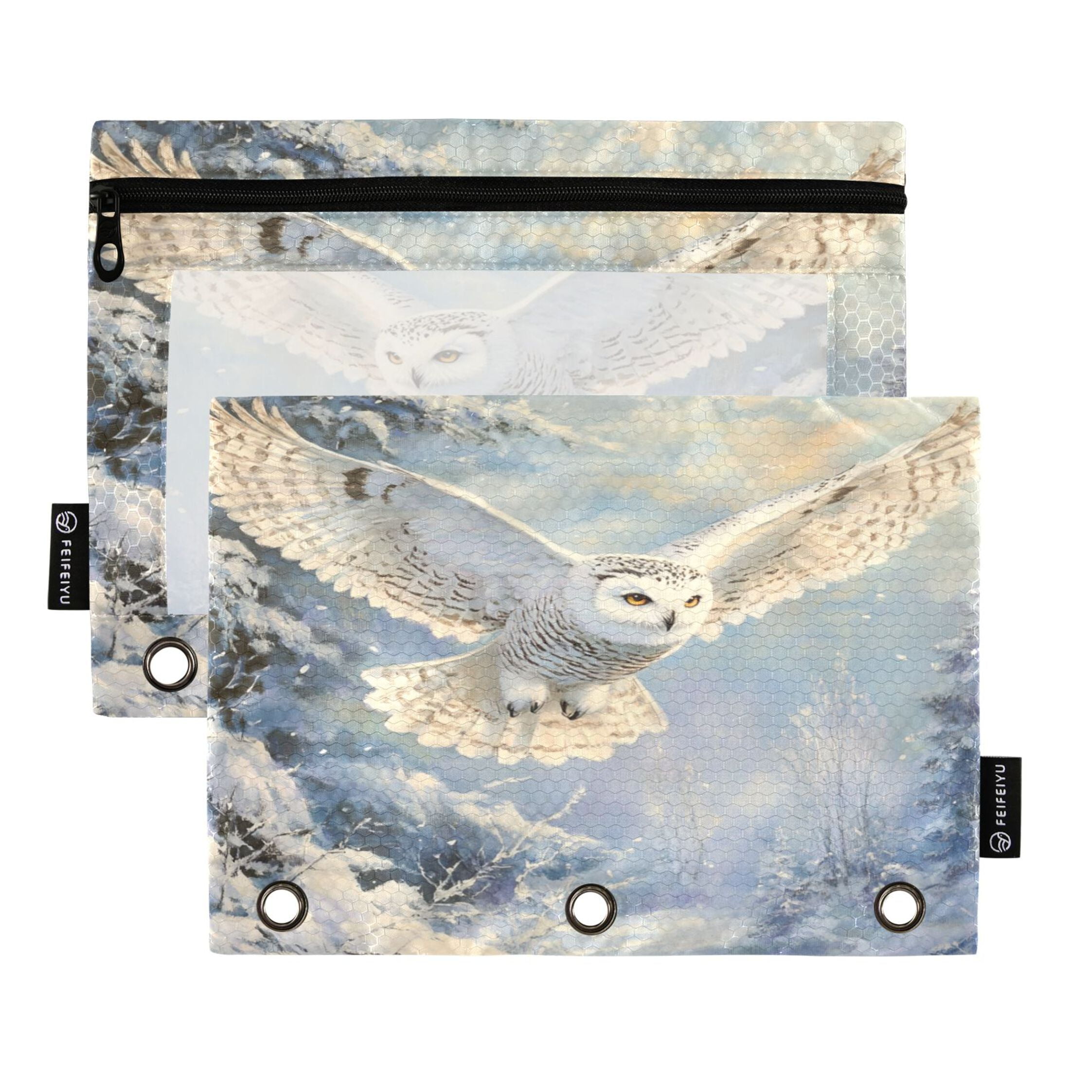 2 Pack Flip Folders with Clear PVC Window Binder Pouches 3-Ring Binder ...