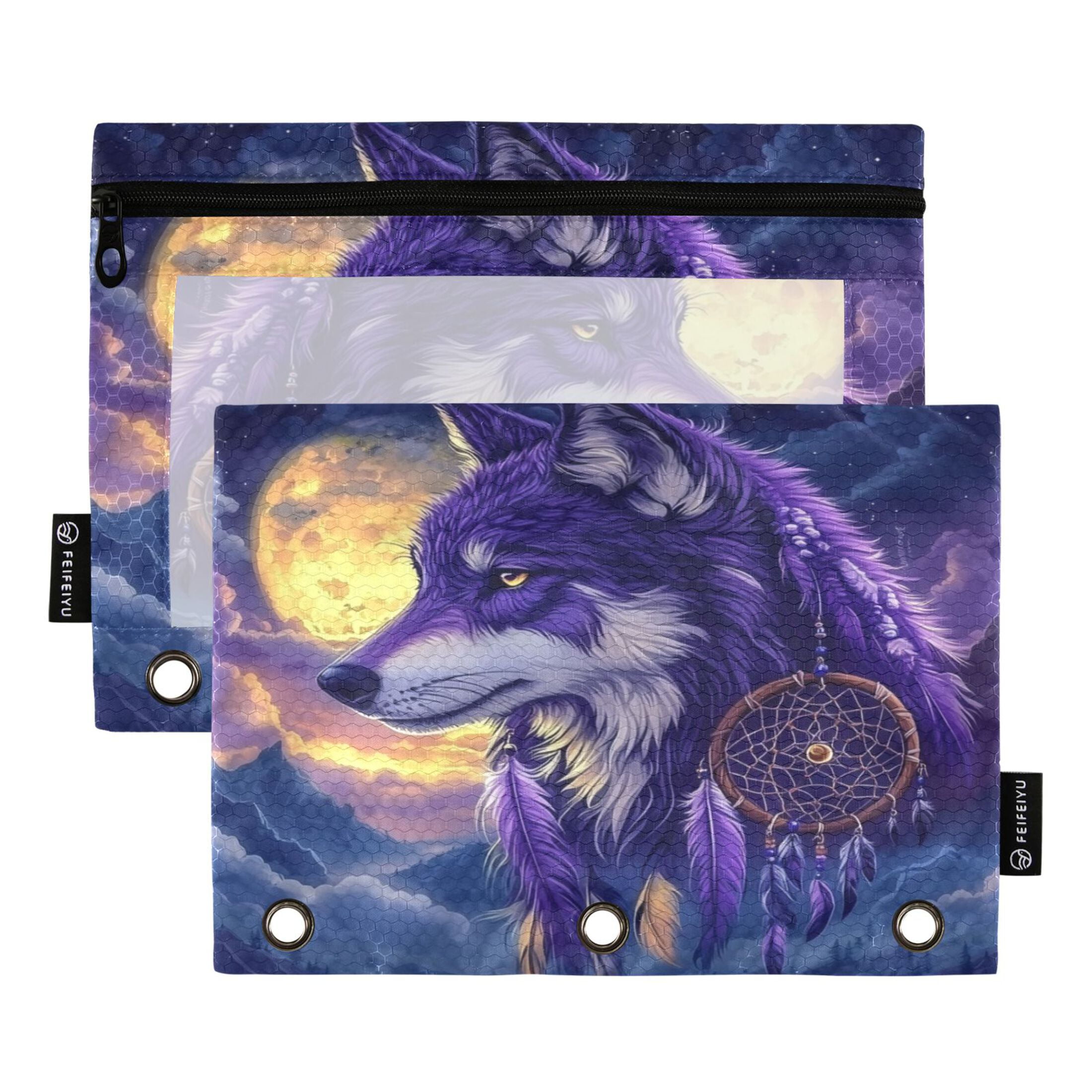 2 Pack Flip Folders with Clear PVC Window Binder Pouches 3-Ring Binder ...