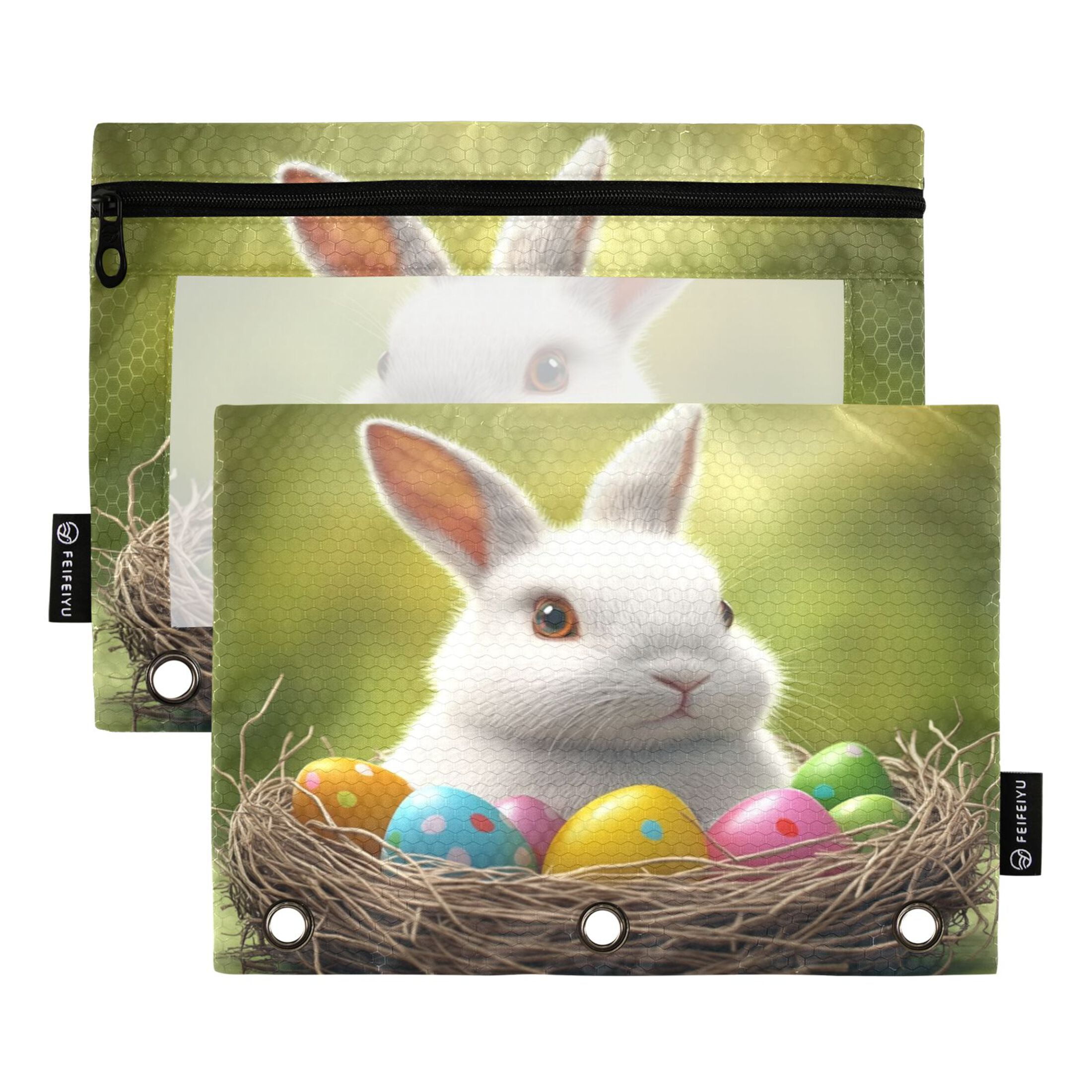 2 Pack Flip Folders with Clear PVC Window Binder Pouches 3-Ring Binder ...