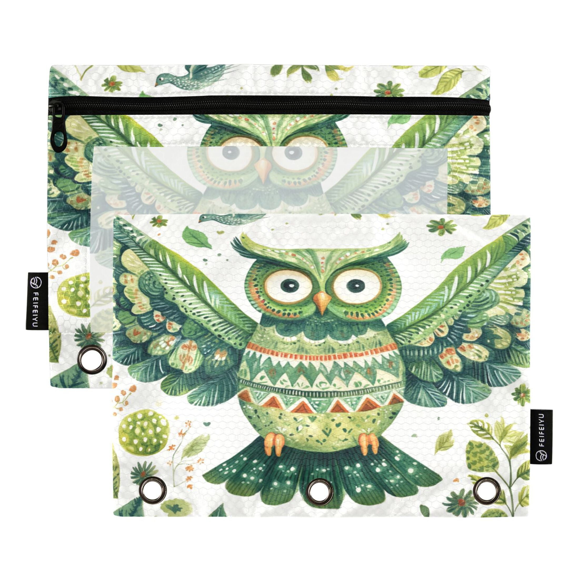 2 Pack Flip Folders with Clear PVC Window Binder Pouches 3-Ring Binder ...