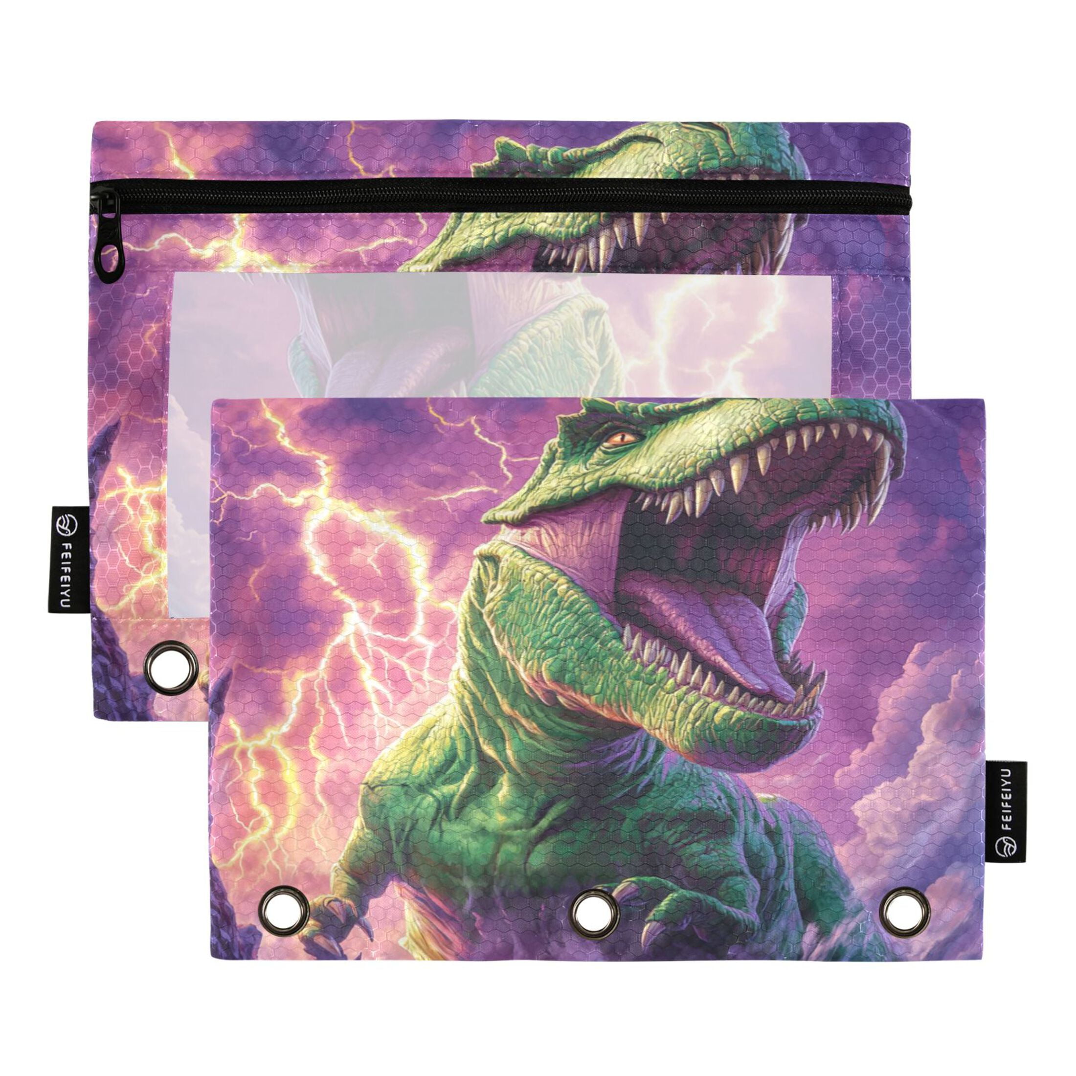 2 Pack Flip Folders with Clear PVC Window Binder Pouches 3-Ring Binder ...