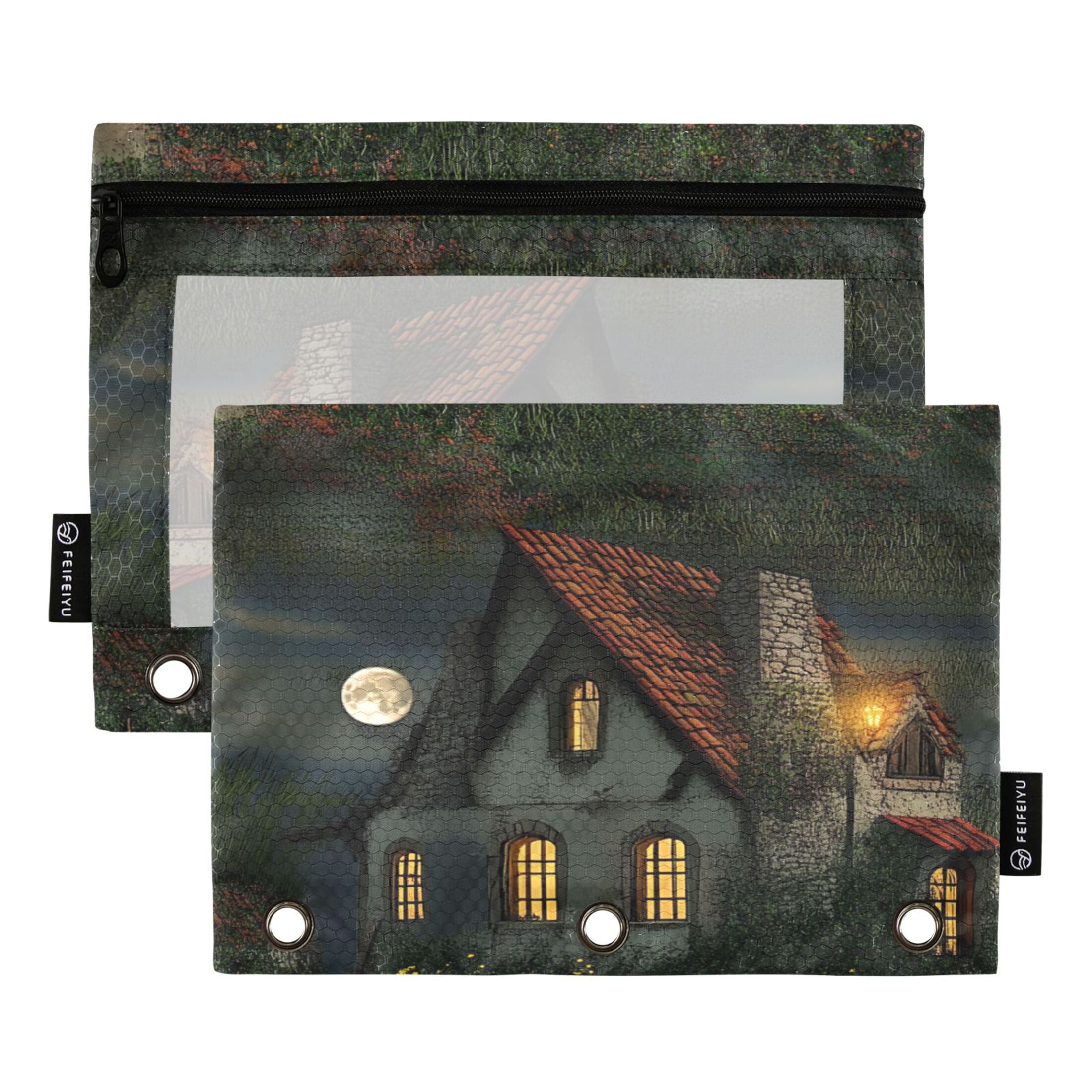 2 Pack Flip Folders with Clear PVC Window Binder Pouches 3-Ring Binder ...