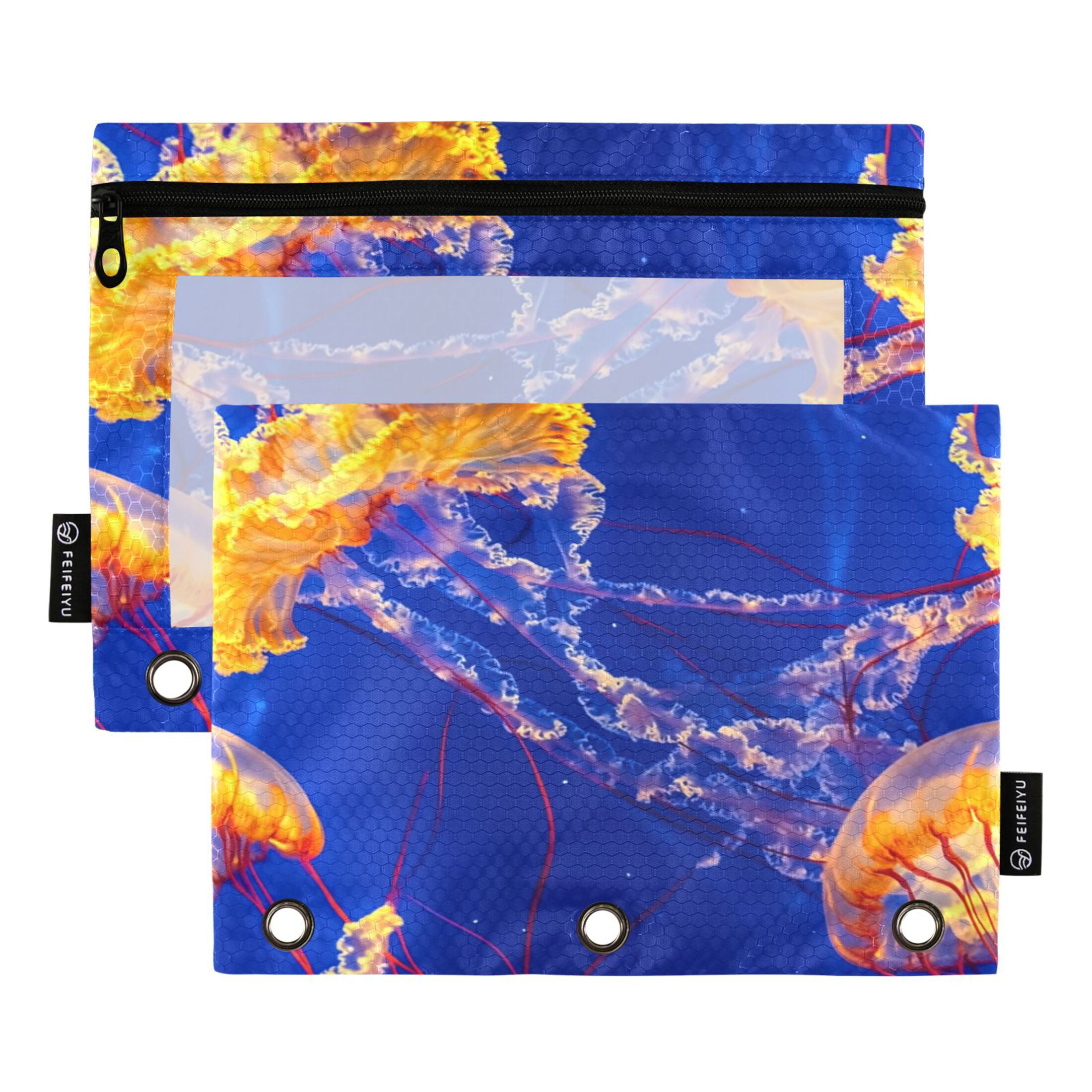 2 Pack Flip Folders with Clear PVC Window Binder Pouches 3-Ring Binder ...