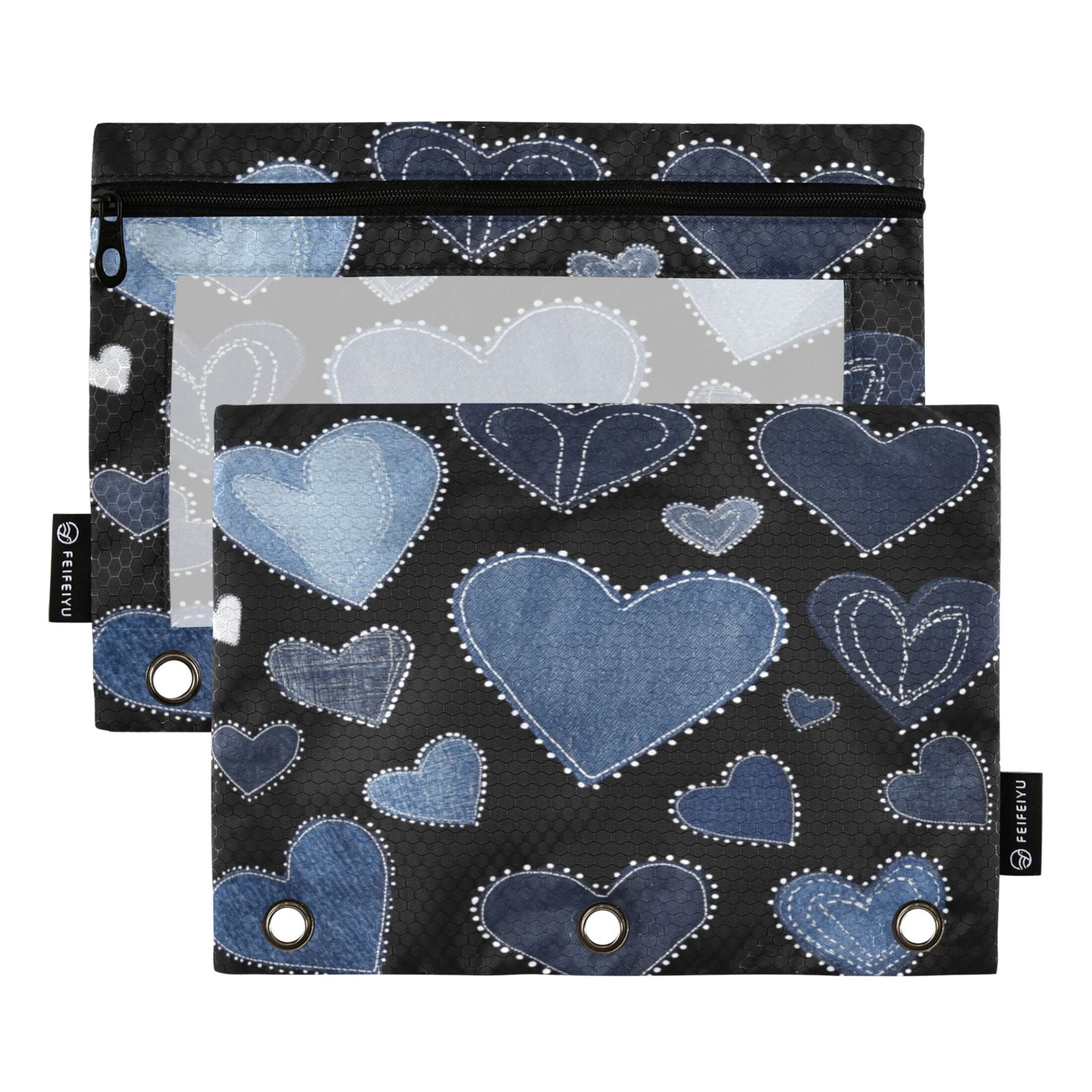 2 Pack Flip Folders with Clear PVC Window Binder Pouches 3-Ring Binder ...