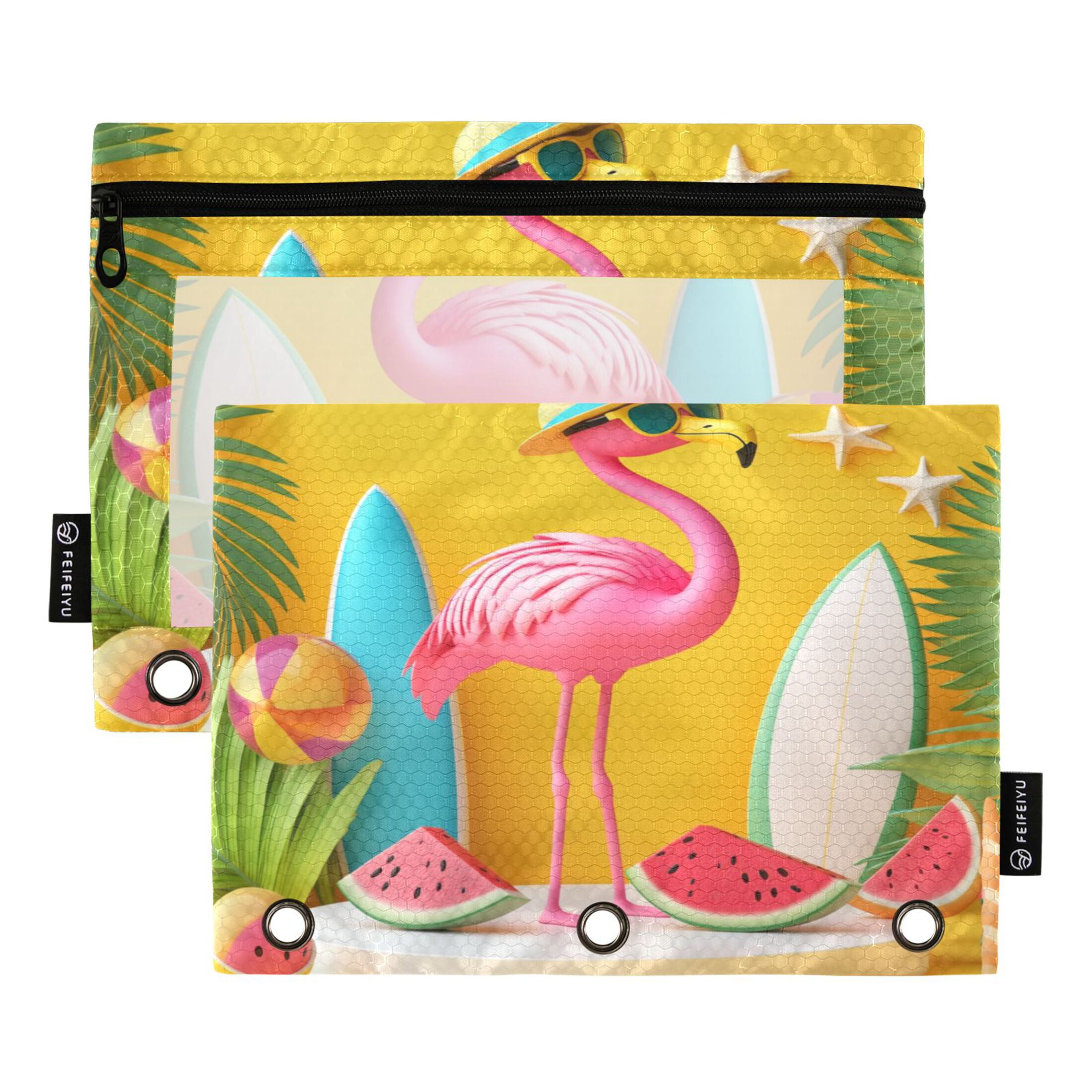 2 Pack Flip Folders with Clear PVC Window Binder Pouches 3-Ring Binder ...