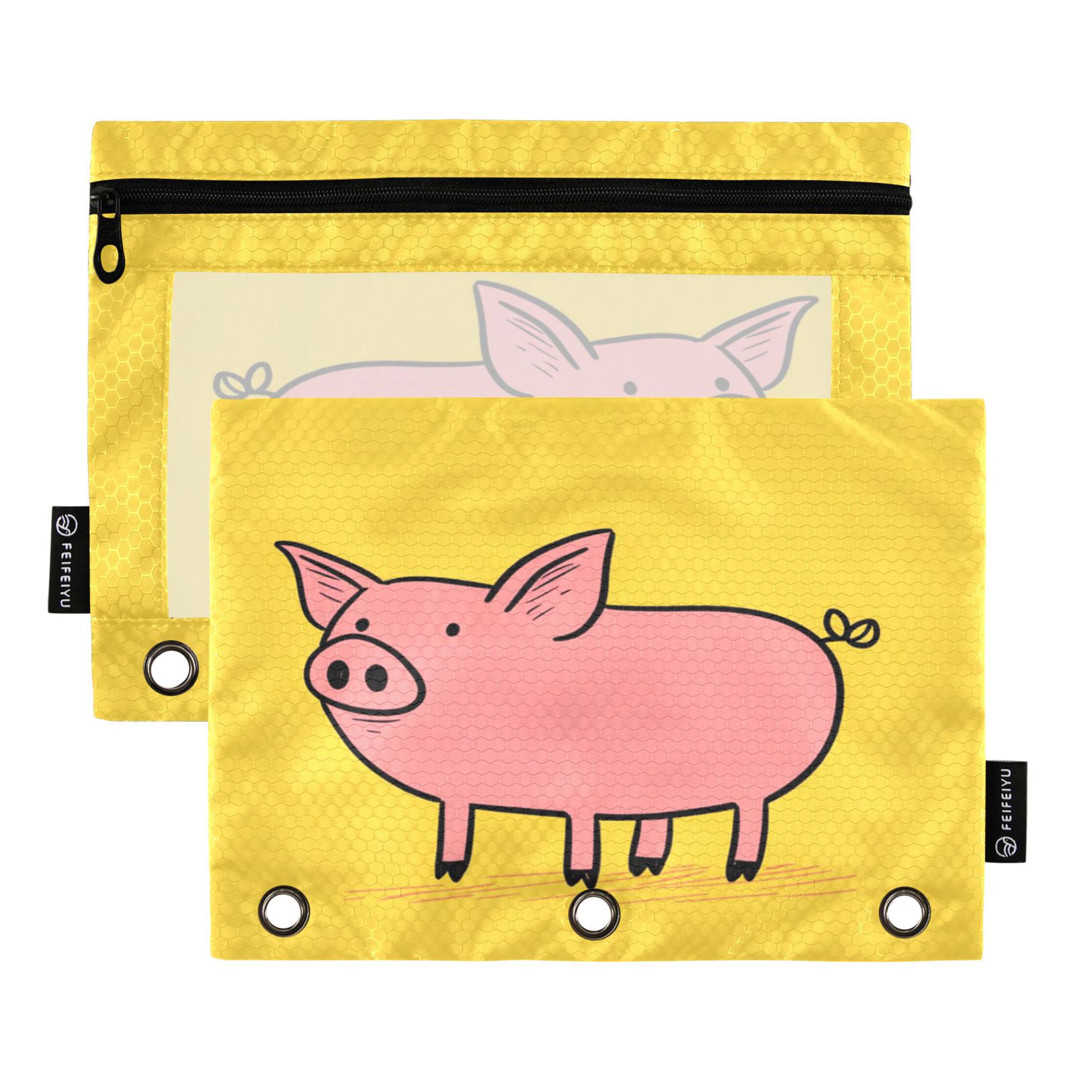2 Pack Flip Folders with Clear PVC Window Binder Pouches 3-Ring Binder ...