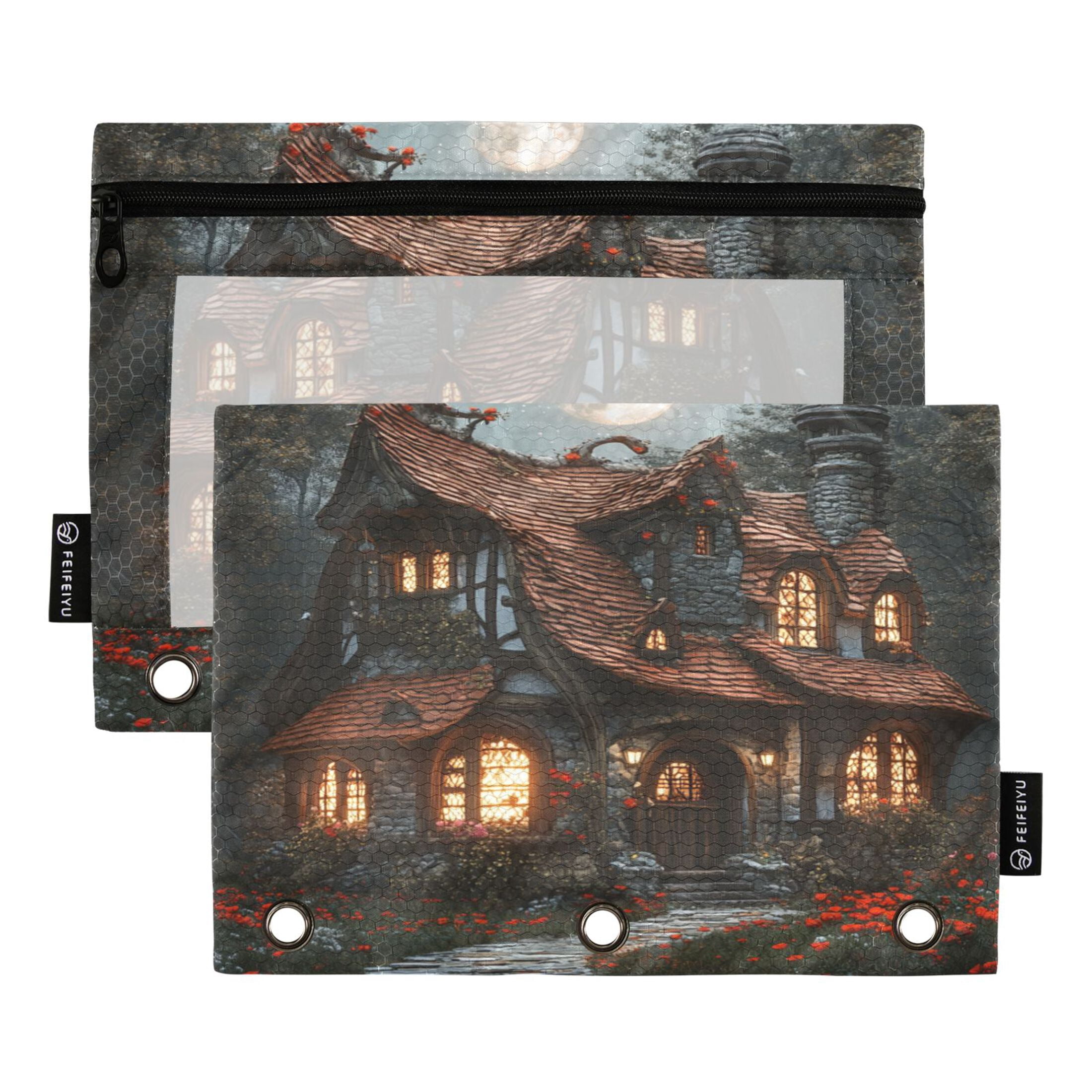 2 Pack Flip Folders with Clear PVC Window Binder Pouches 3-Ring Binder ...