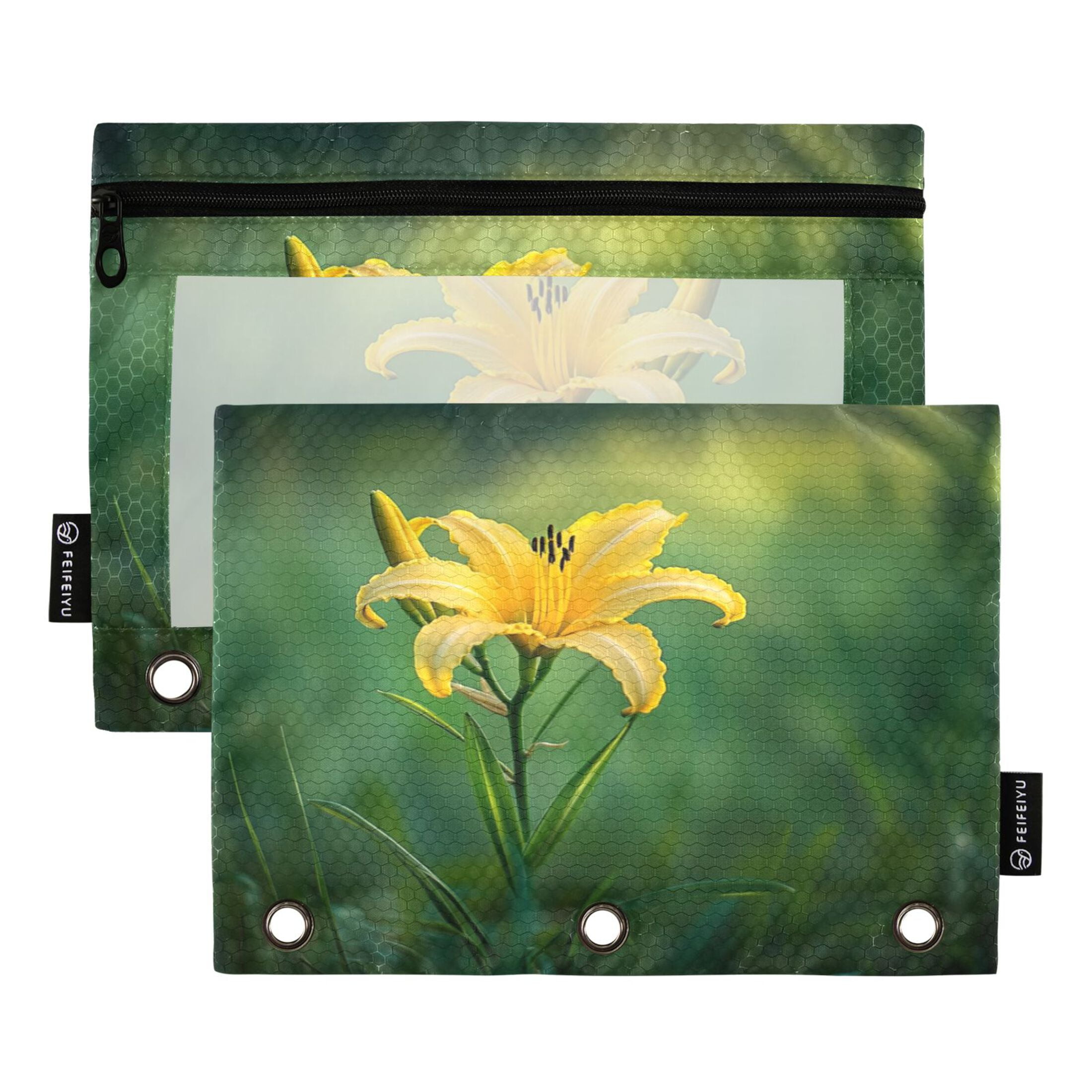 2 Pack Flip Folders with Clear PVC Window Binder Pouches 3-Ring Binder ...