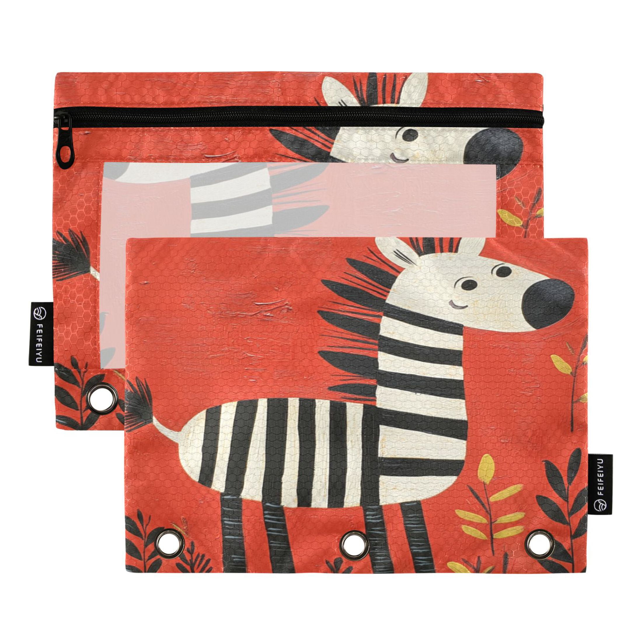 2 Pack Flip Folders with Clear PVC Window Binder Pouches 3-Ring Binder ...