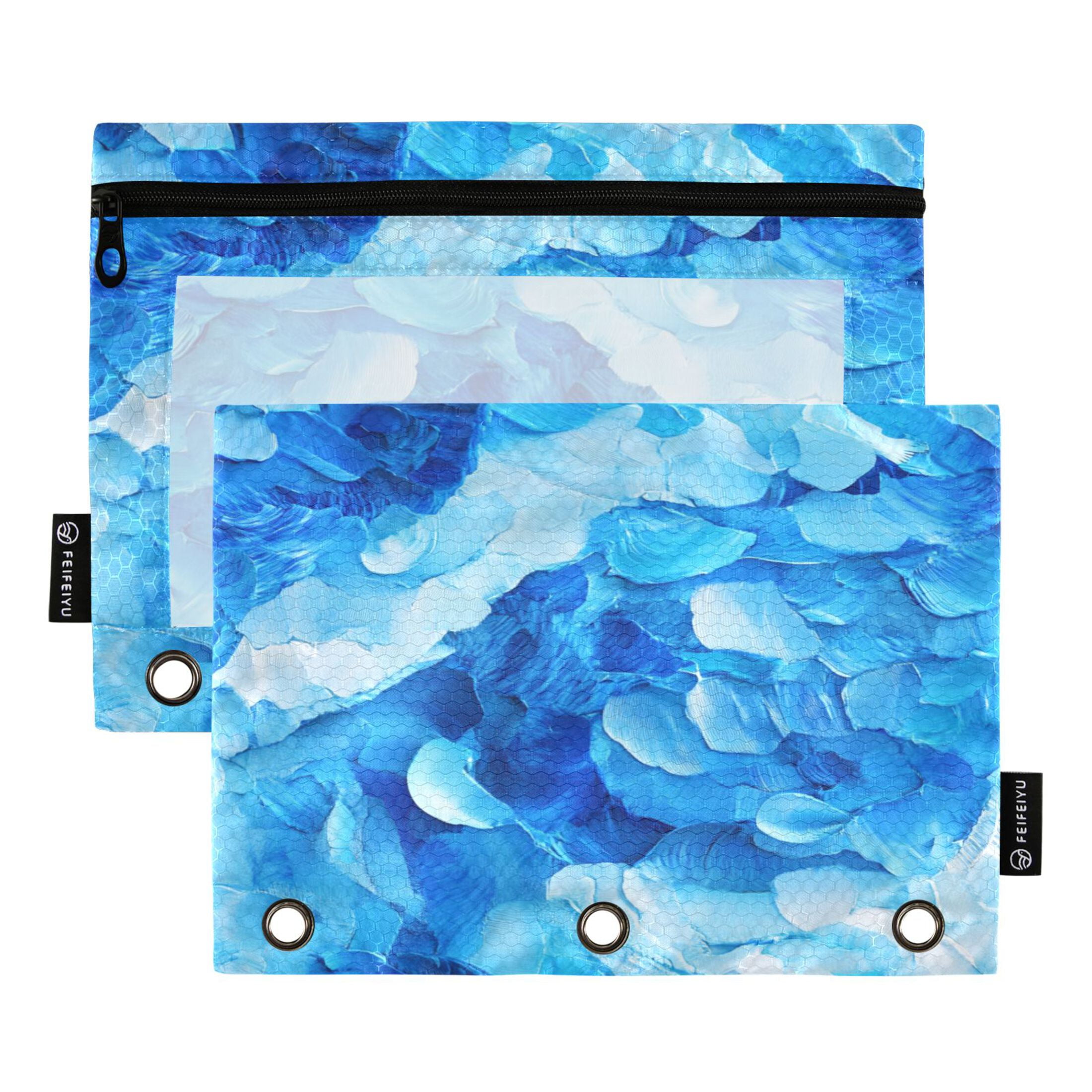 2 Pack Flip Folders with Clear PVC Window Binder Pouches 3-Ring Binder ...